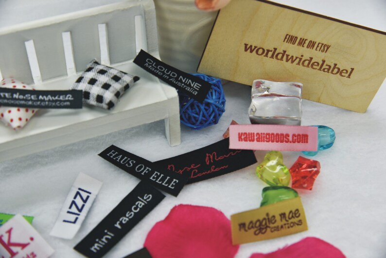 1000 Custom Damask Woven Text Only Clothing Labels Free Font Style ...