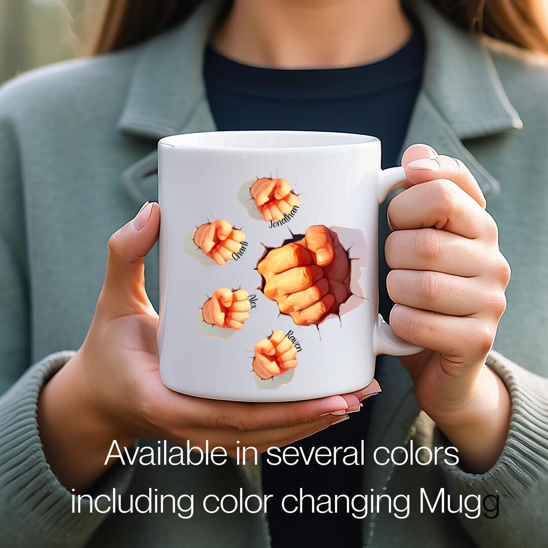 Custom Mom Dad Mug With 4 Kids Names | Personalized Parent Coffee Mug ...