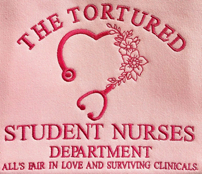 Embroidered "tortured Student Nurses" Sweatshirt: Funny Nursing Student ...