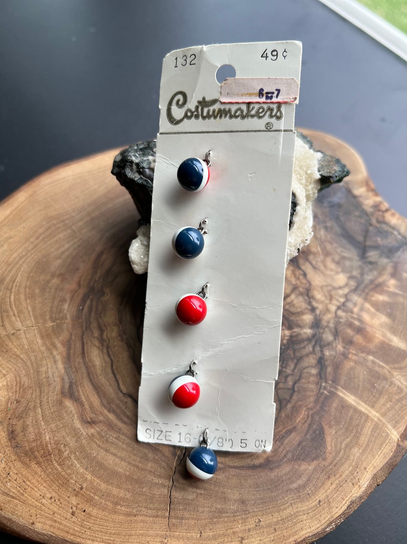 Retro Red, White, and Blue Old New Stock Buttons - Etsy