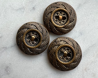 Vintage Brass Metal Buttons - Etsy
