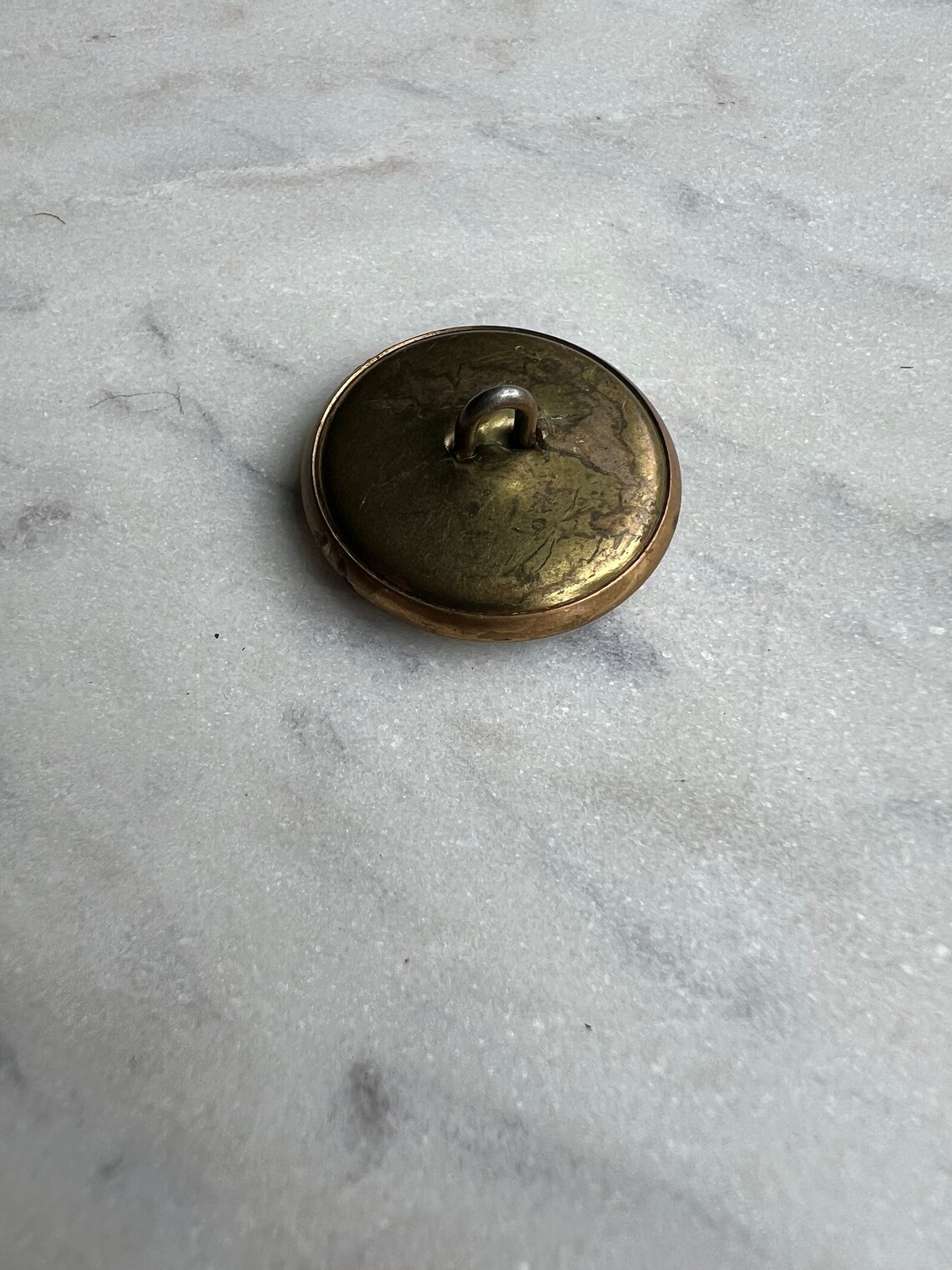 Large Vintage Brass Button - Etsy