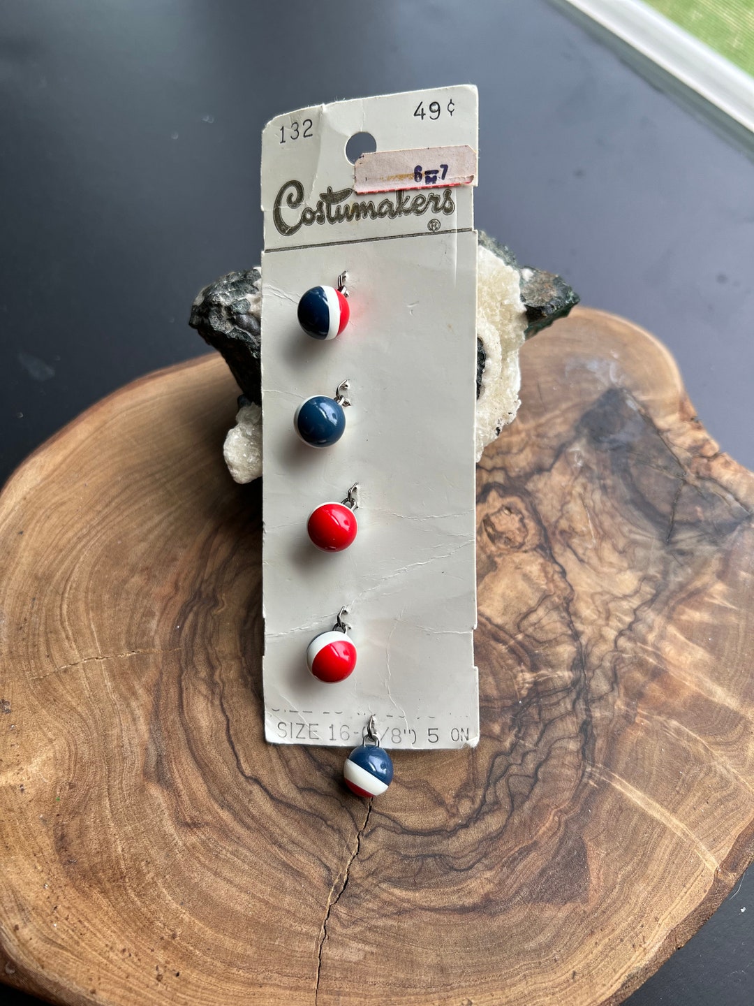 Retro Red, White, and Blue Old New Stock Buttons - Etsy
