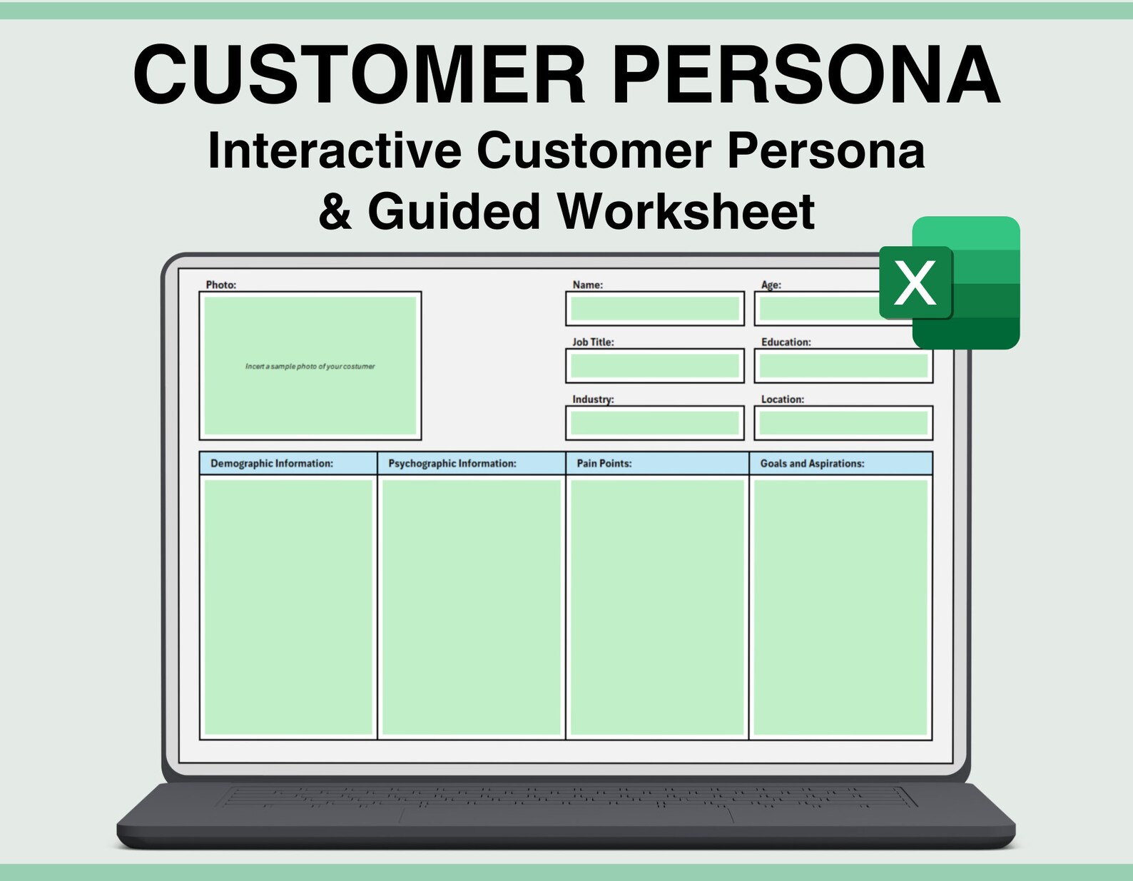 Customer Persona Customable Template Marketing Business Tool Business ...