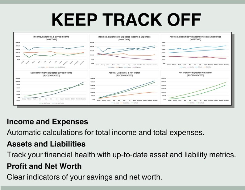 Monthly Budget Spreadsheet, Income and Expense Tracker, Excel Budget ...