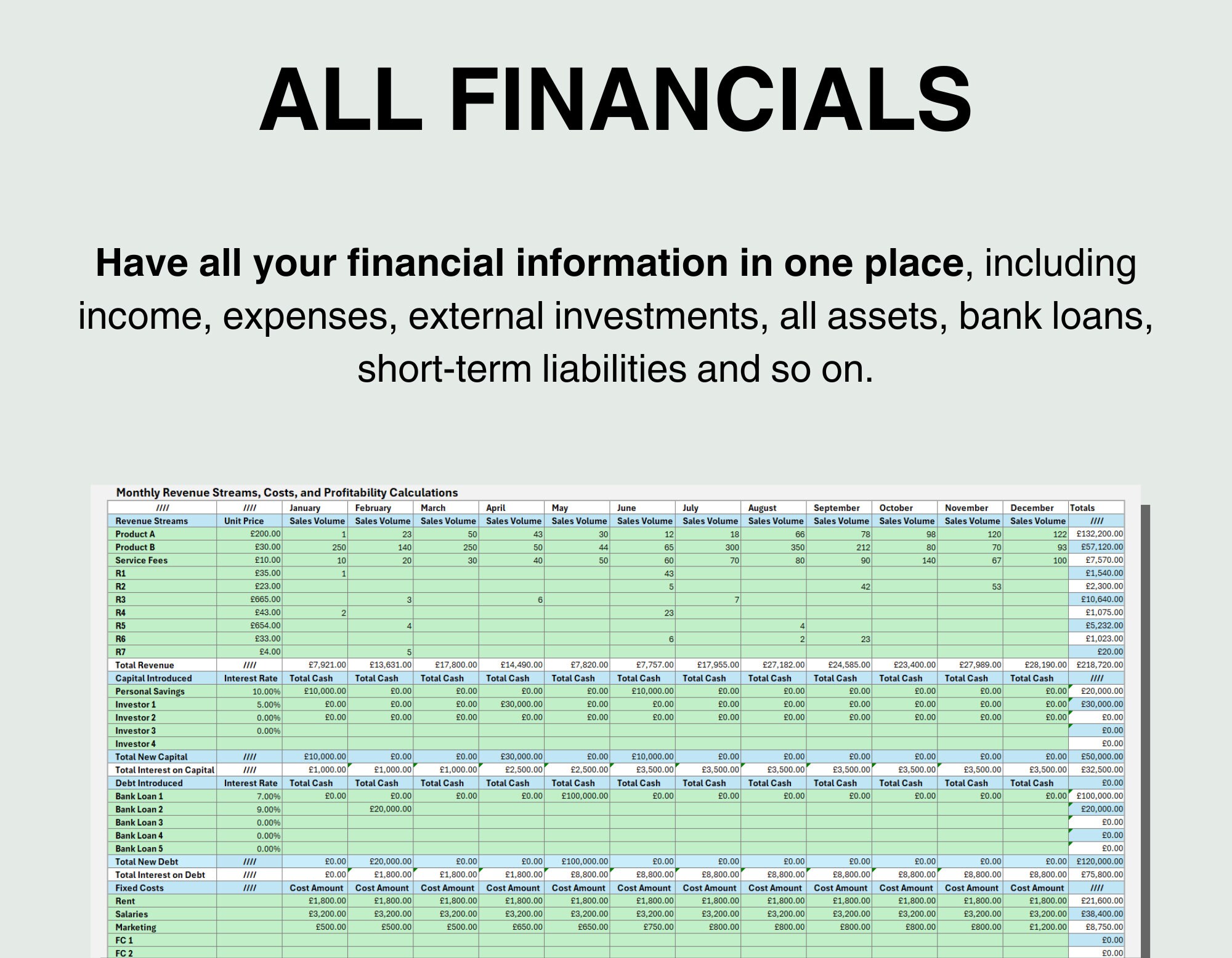 Financial Dashboard Excel | Business Template for Small Business ...