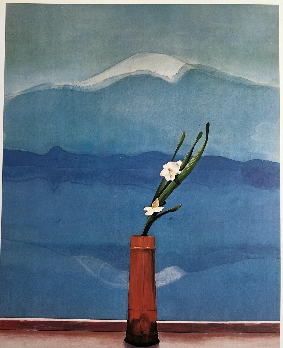 Vintage Hockney 'mount Fuji With Flowers' Offset Lithograph, Authorized ...