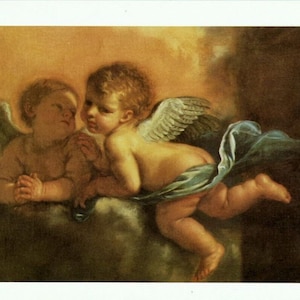 Vintage Art Print of TWO PUTTI, Detail From the Sistine Madonna by ...