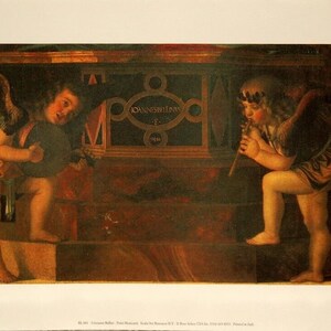 Vintage Art Print of TWO PUTTI, Detail From the Sistine Madonna by ...