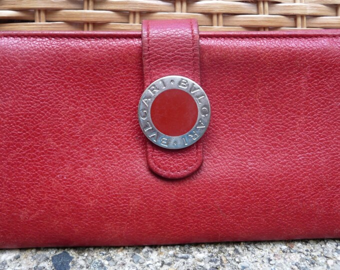 Authentic Bulgari Long Wallet Red Leather Bvlgari Womens - Etsy