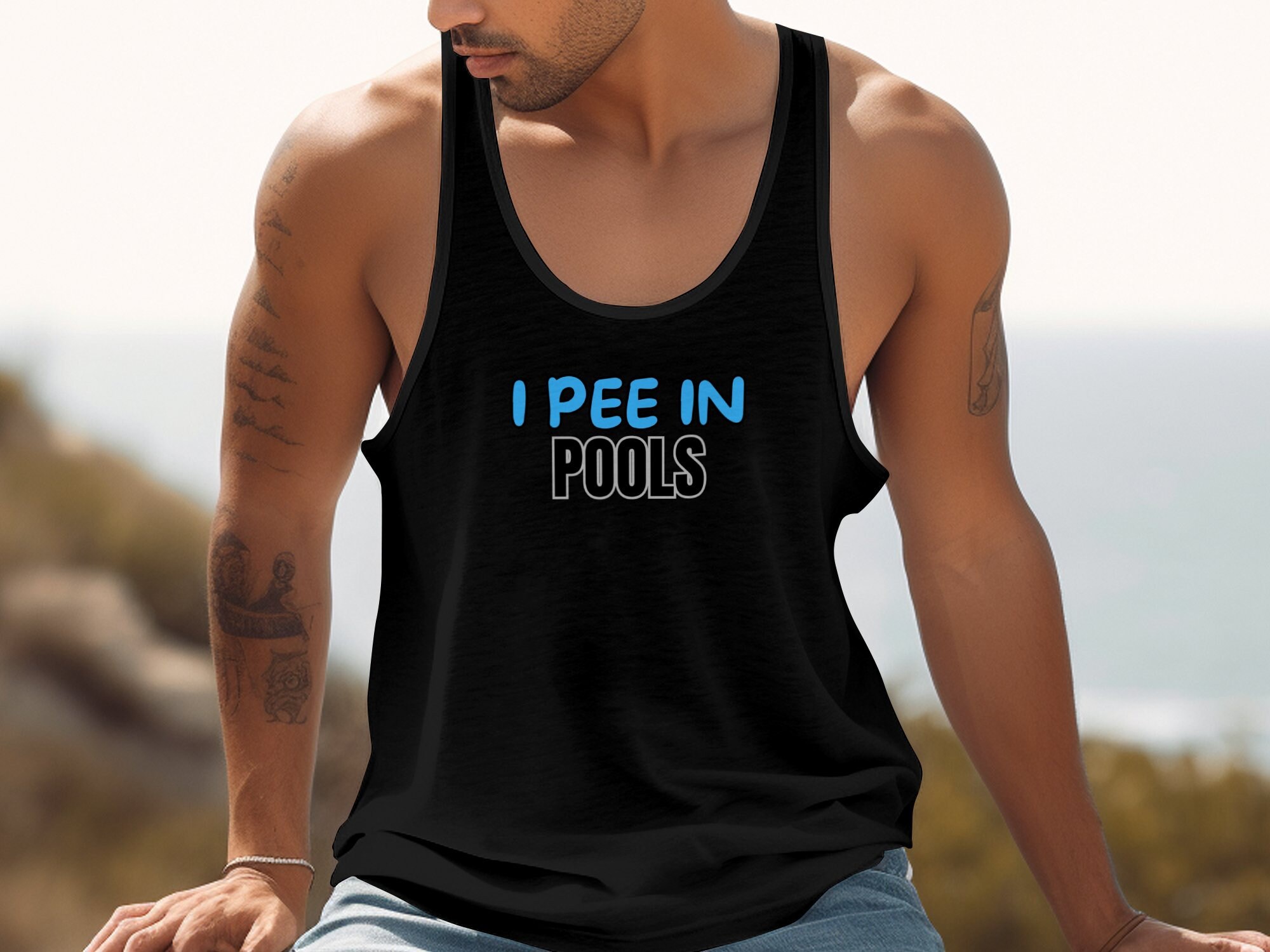 Funny Pool Party Tank Top, I Pee in Pools Shirt, Humorous Summer Tank ...