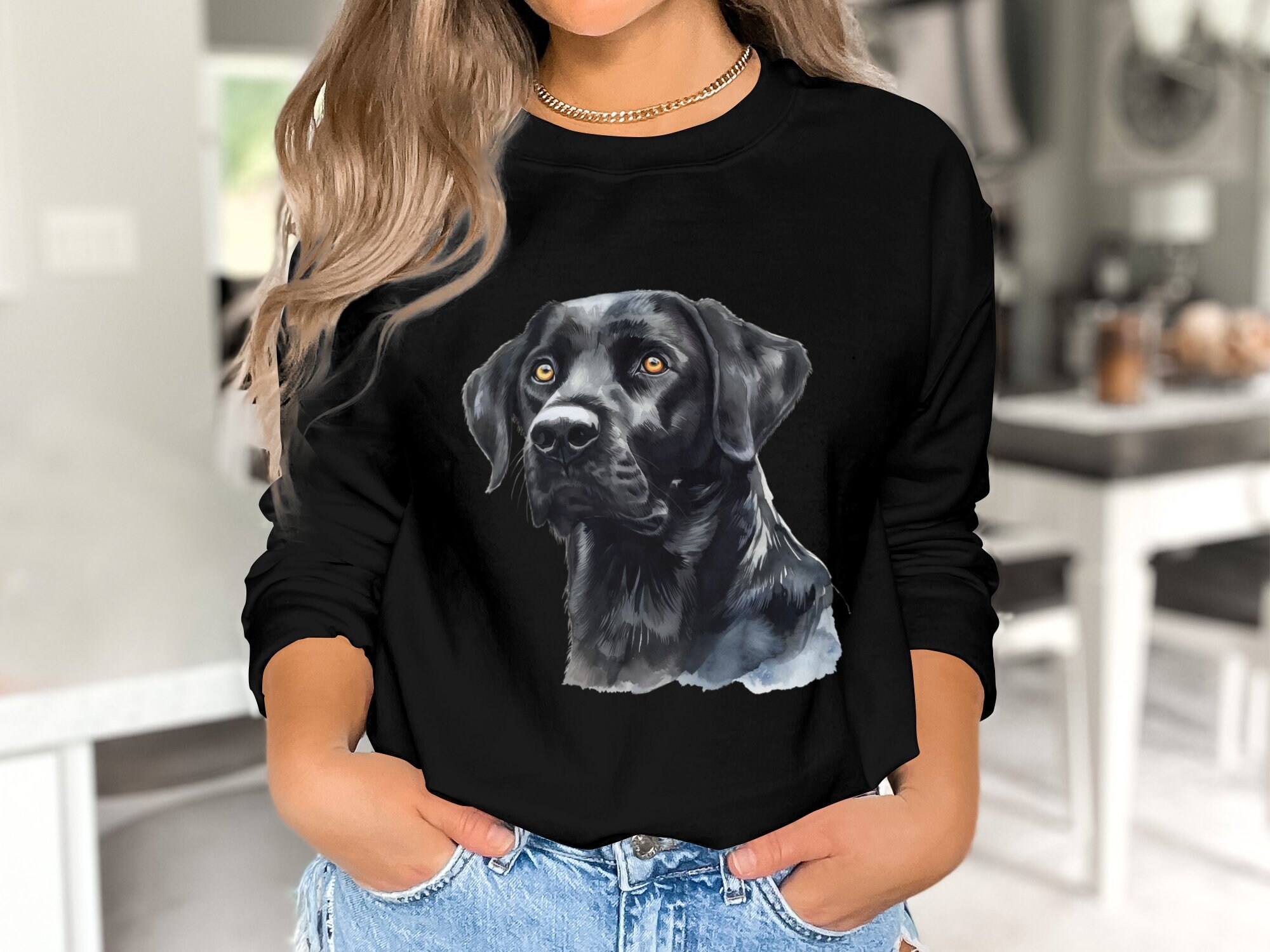 Black Lab Dog Hoodie, Black Labrador Retriever Sweater, Cute Dog Lover ...