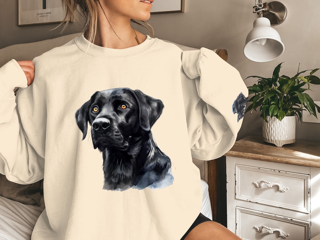 Black Lab Dog Hoodie, Black Labrador Retriever Sweater, Cute Dog Lover ...