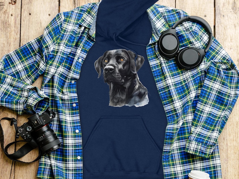 Black Lab Dog Hoodie, Black Labrador Retriever Sweater, Cute Dog Lover ...