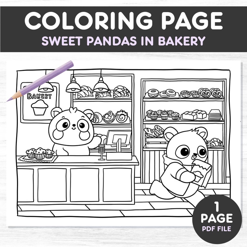 Cozy Friends, Coloring Page for Adult and Children Kawaii Sweet Animals, 1 Page, Printable PDF ...
