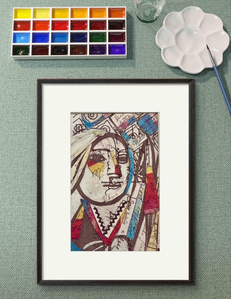 Picasso Girl original Collage Made With Varied Printed Papers ...