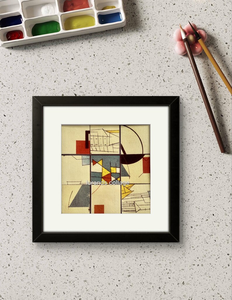 Geometric 2-abstract Collage Created With Layered Paper, Creating a ...