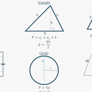 Geometry Formulas and Theorems - Etsy