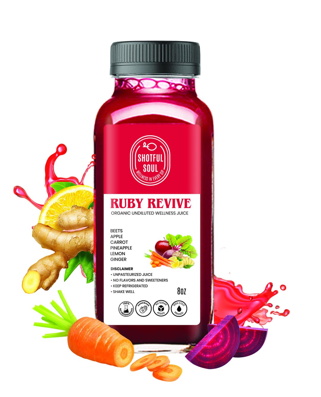 Organic Ruby Revive | Organic Wellness Drink | Organic Cold Pressed Juice | Beet Blast | Cold ...