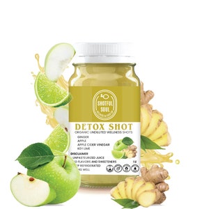 Detox Shot - Ginger, Apple, Apple Cider Vinegar, Key Lime, Organic ...