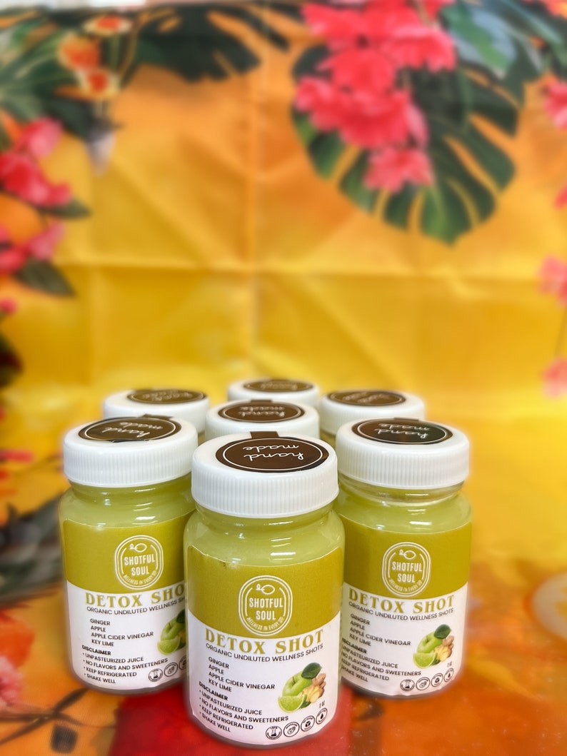 Detox Shot Ginger, Apple, Apple Cider Vinegar, Key Lime, Organic ...