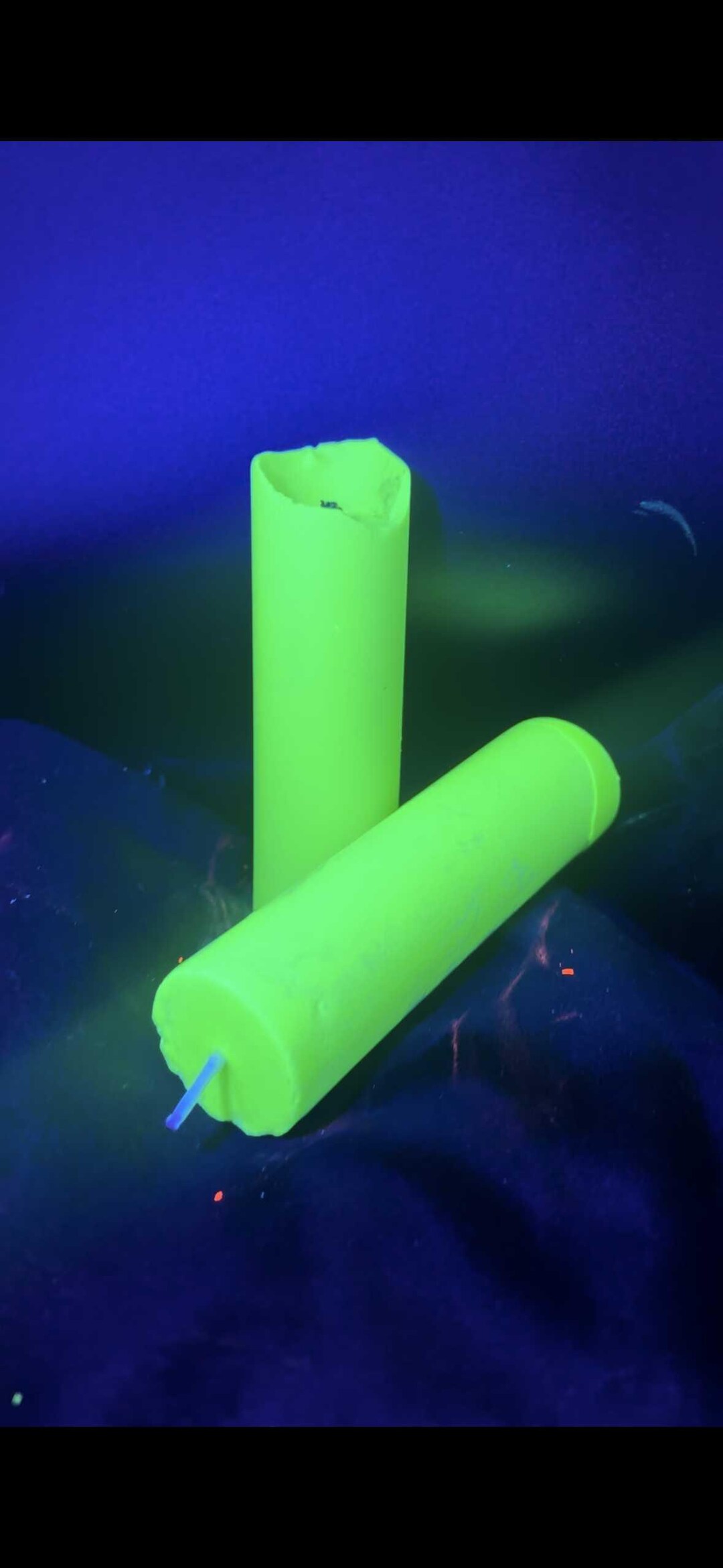 Green UV Reactive Soy Pouring Pillar Wax Play Candles - Etsy