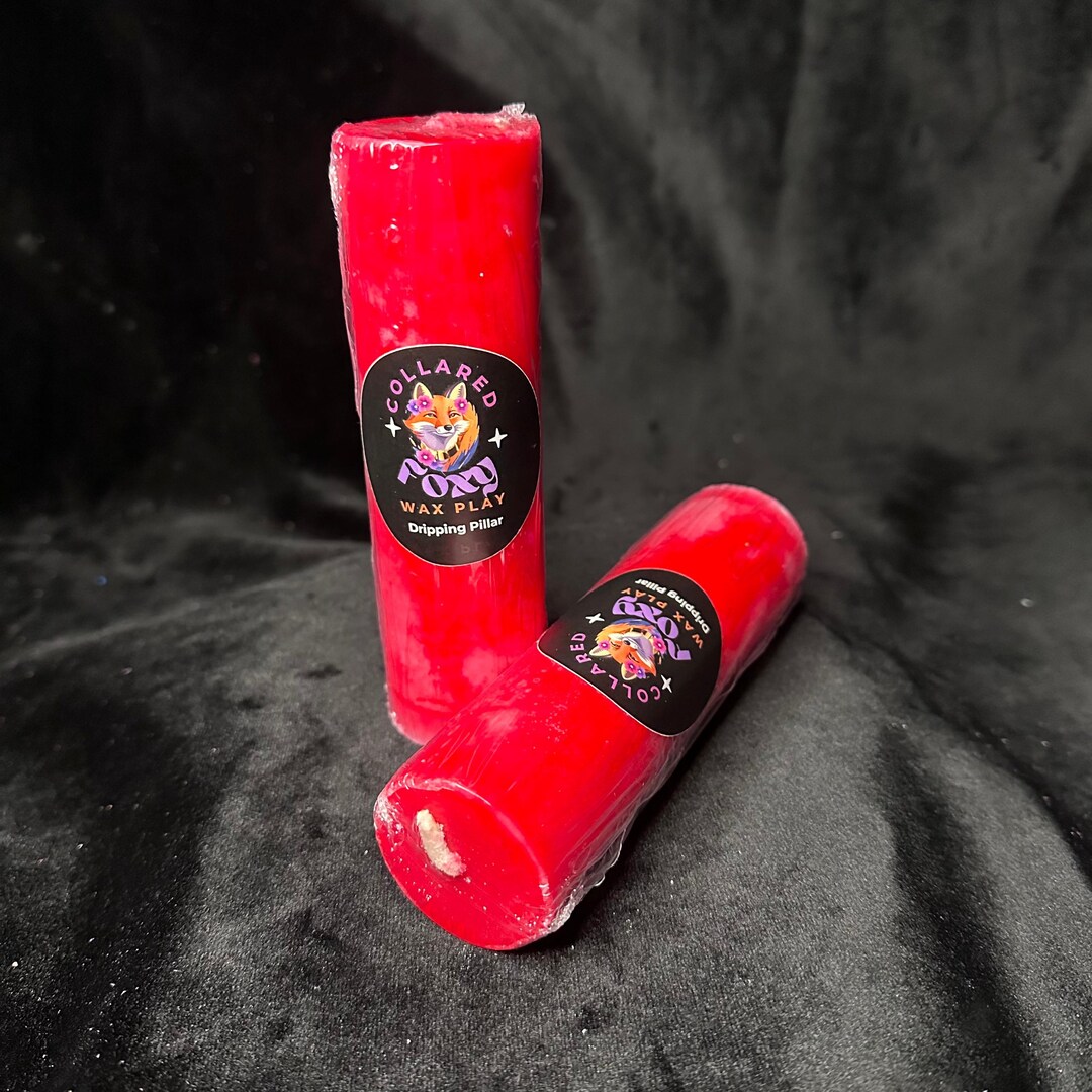 Red UV Reactive Paraffin Dripping Pillar Wax Play Candle - Etsy