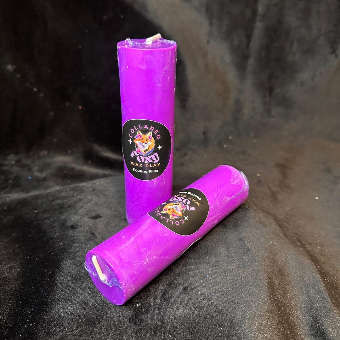 Purple UV Reactive Soy Pouring Pillar Wax Play Candle - Etsy
