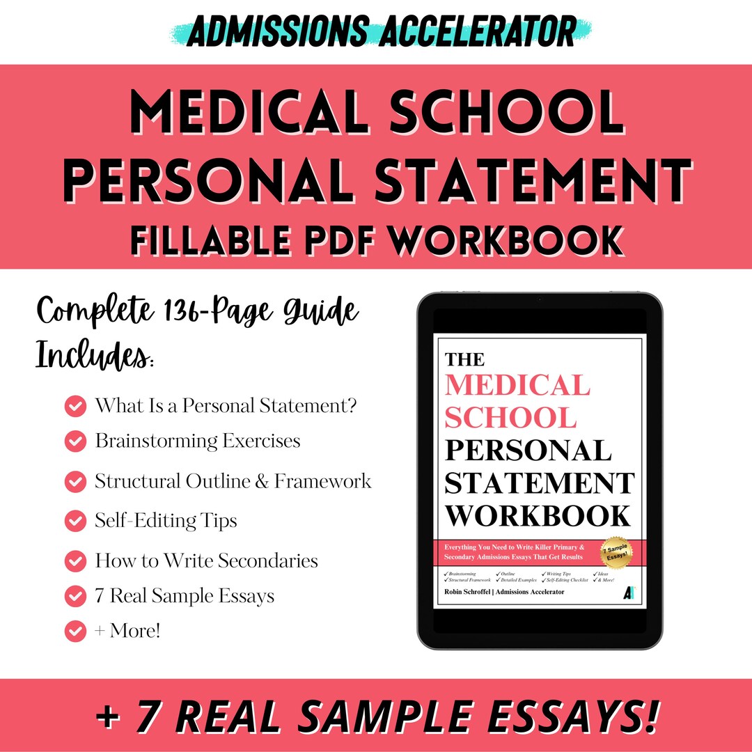 Medical School Personal Statement Workbook - Etsy