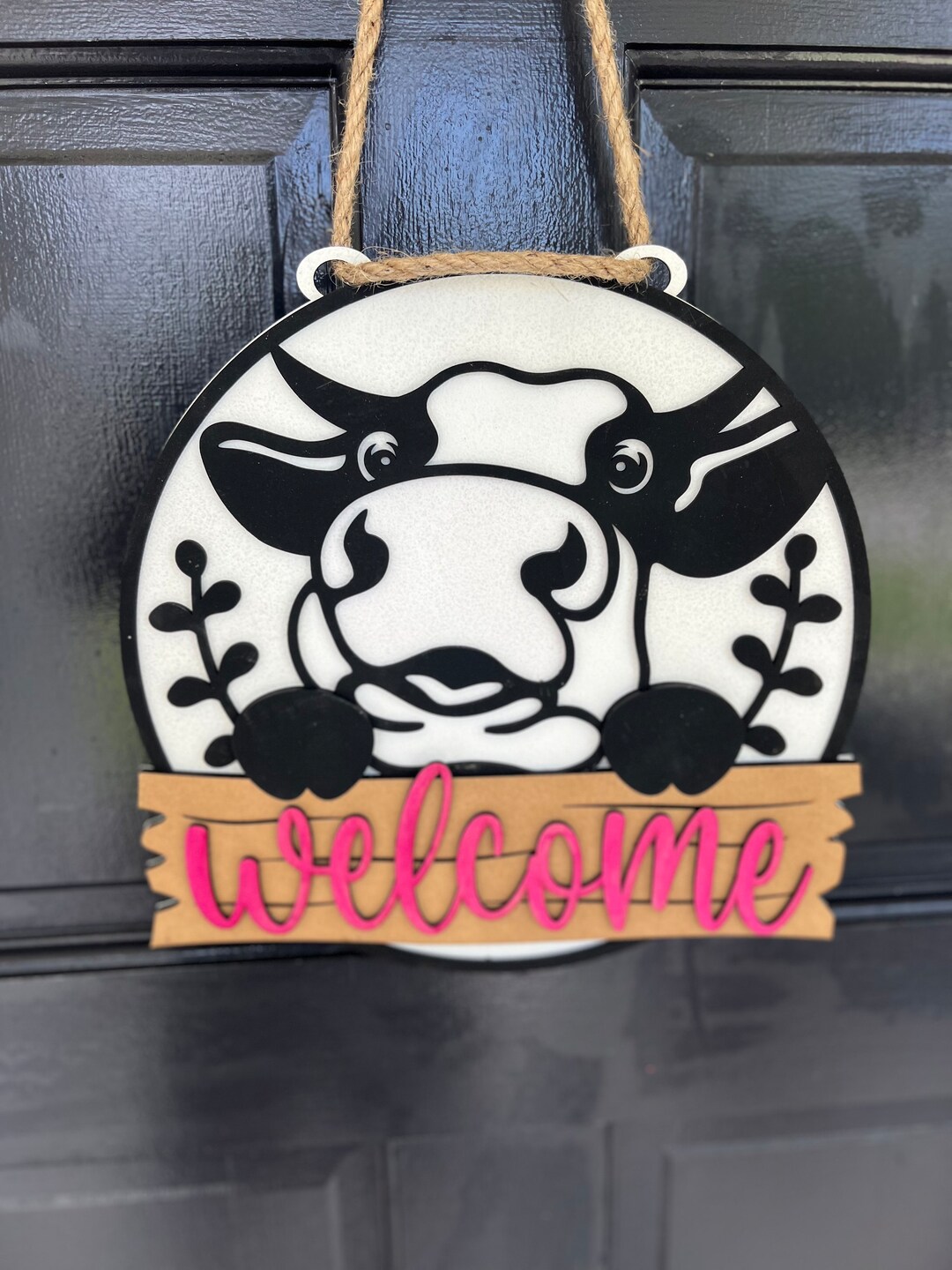 Cow Door Hanger | Cow Sign | Cow Door Hanger | Front Door Decor | Front ...