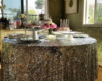 SEQUINS RUNNER COLORS Sizes Sequin Table Runner Silver | Etsy