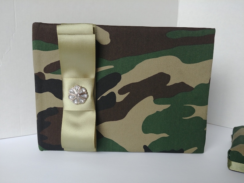Camo Guest Book and Pen Set-- Army Camo With Your Choice of Ribbon ...