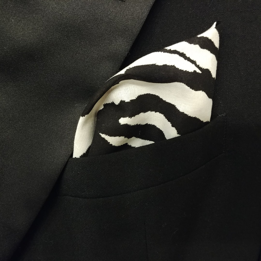 ZEBRA POCKET SQUARE Hanky ,cotton, Black and White Wedding Party Photo ...