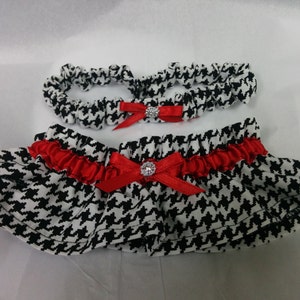HOUNDSTOOTH GARTER SET Black and White Checked Garter Set, With Accent ...