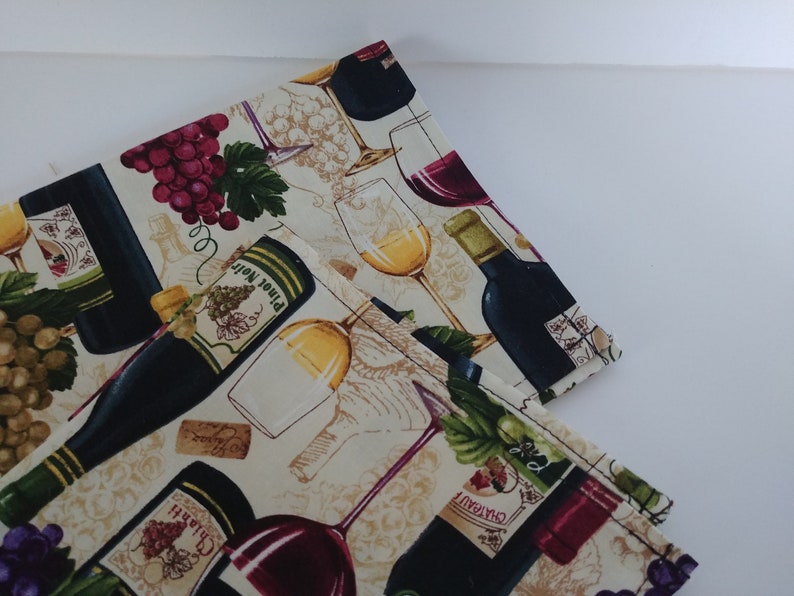 WINE and GRAPES LINENS table Runner or Napkins or Placemats - Etsy