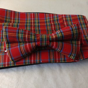 TARTAN PLAID CUMMERBUND Set, Scottish, Boys, Men, Bowtie and Cummerbund Set - or Pocket Square ...