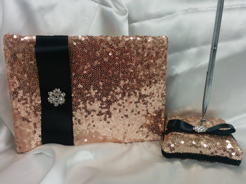 SEQUIN GUEST BOOK And/or Pen and Base, All Colors, Wedding, Bridal ...