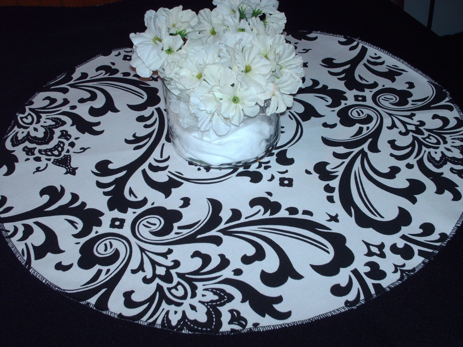 DAMASK TABLE ROUND for Centerpieces Cotton Damask Table - Etsy