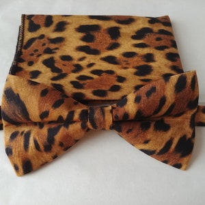 LEOPARD POCKET SQUARE - Hanky, Cotton, Black Tan Brown, Animal Print ...