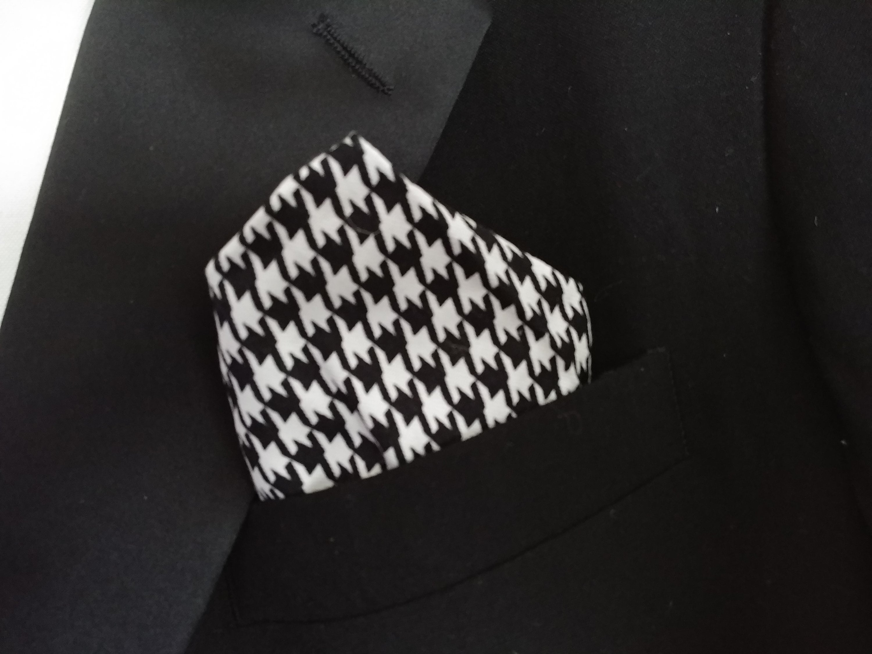 POCKET SQUARE HOUNDSTOOTH - Colors- Black, Red, Orange, Lavender, Navy ...