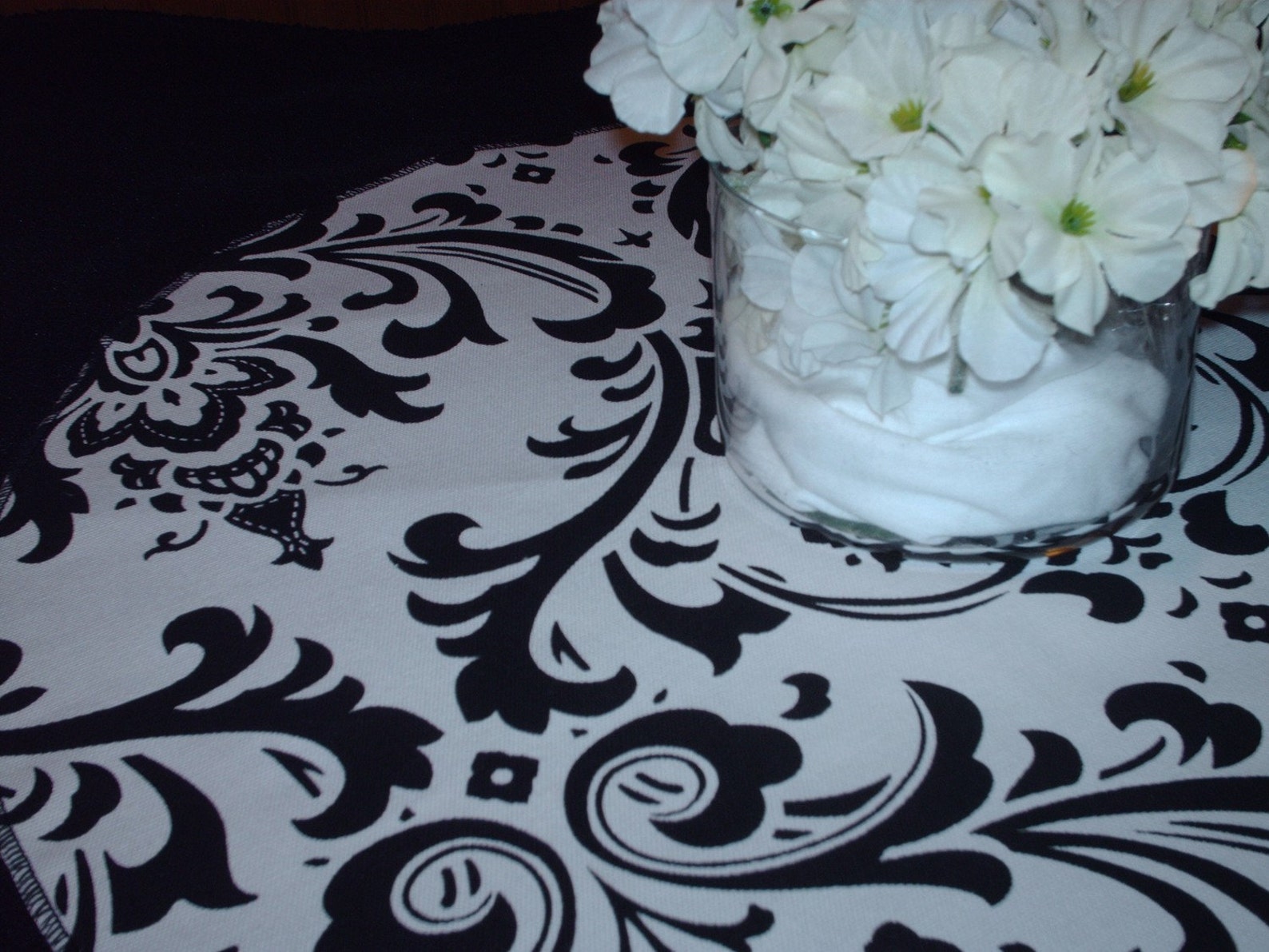 DAMASK TABLE ROUND for Centerpieces Cotton Damask Table - Etsy