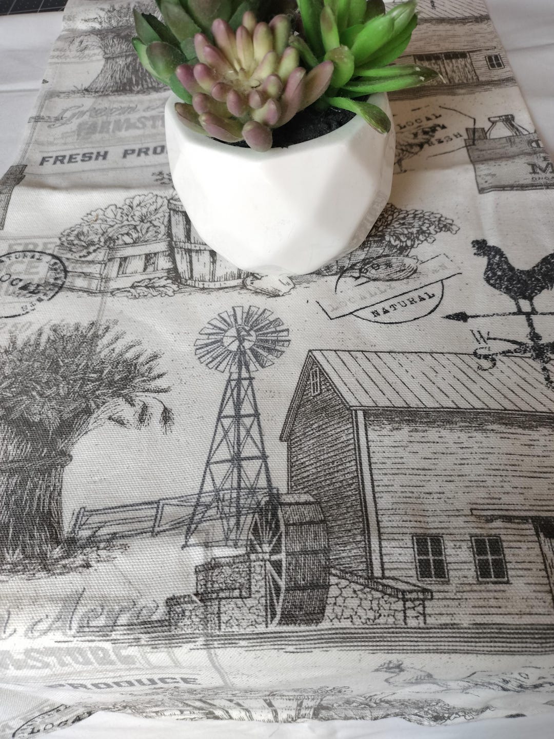 FARMHOUSE TABLE LINENS, Table Runners, Placemats, Napkins, Wedding ...