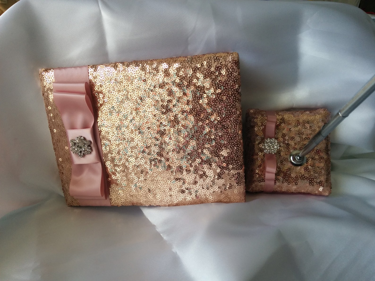 SEQUIN GUEST BOOK And/or Pen and Base, All Colors, Wedding, Bridal ...