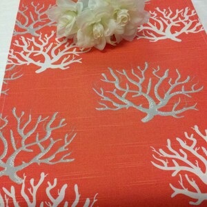 CORAL TABLE RUNNER - Salmon Table Runner, Coral Napkins or Placemats ...