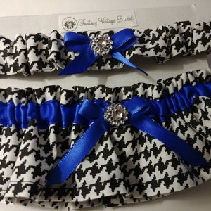 HOUNDSTOOTH GARTER SET Black and White Checked Garter Set, With Accent ...