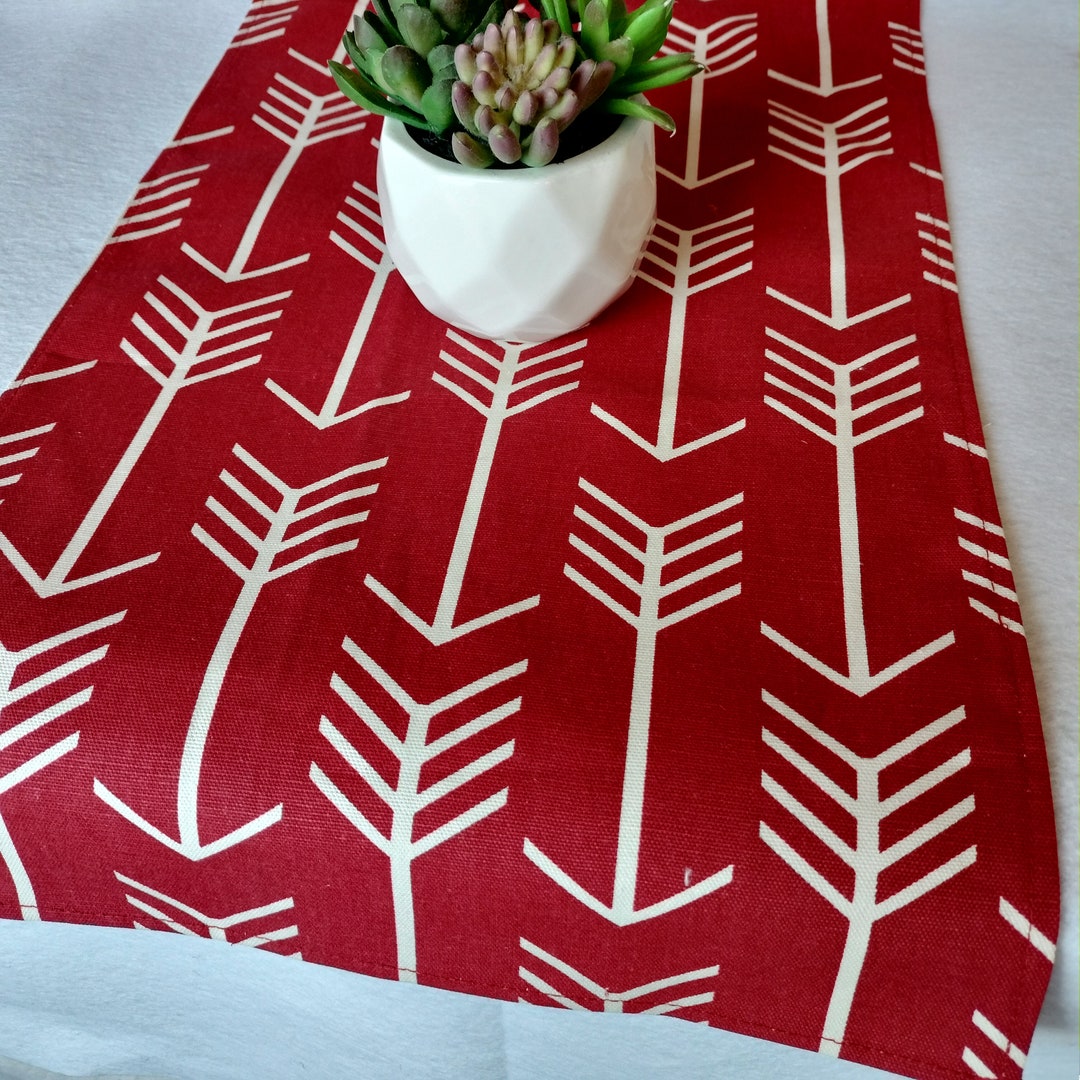 Red ARROWS TABLE LINENS, Table Runners, Placemats, Tomato Red, Last ...