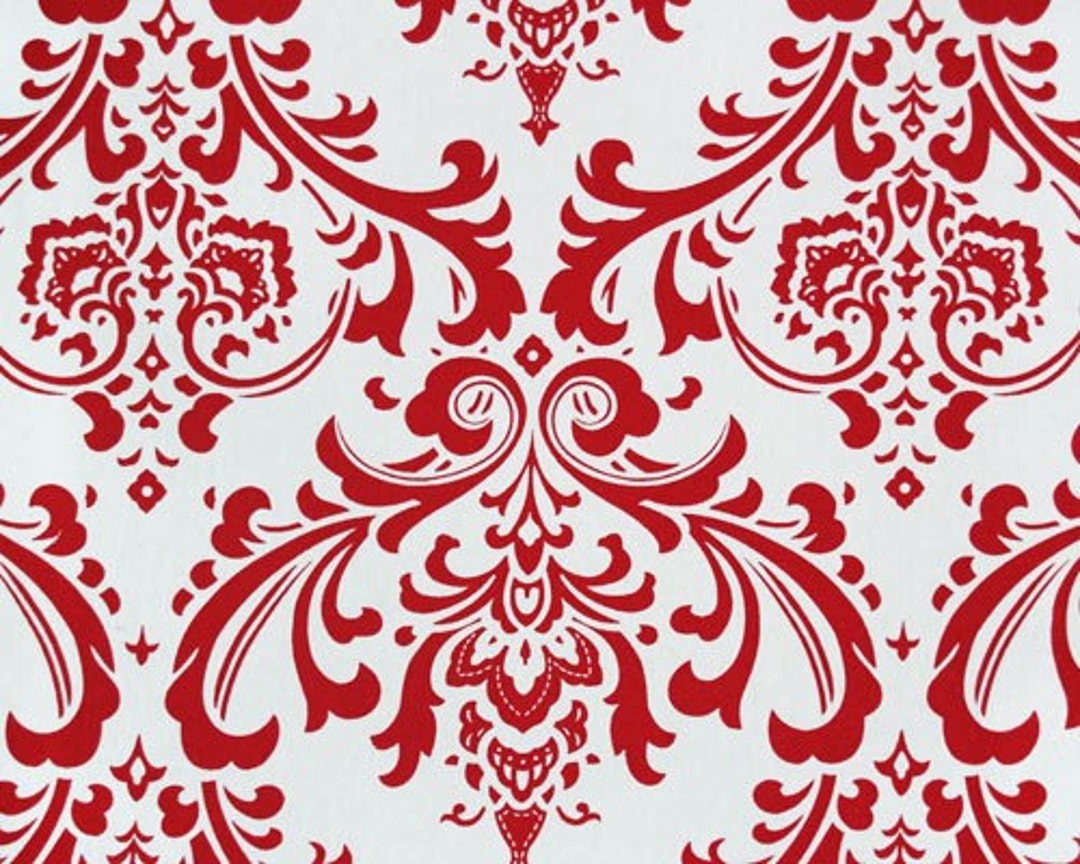 RUNNER Red on White Damask Table Runner Traditions, Red Damask Runner ...