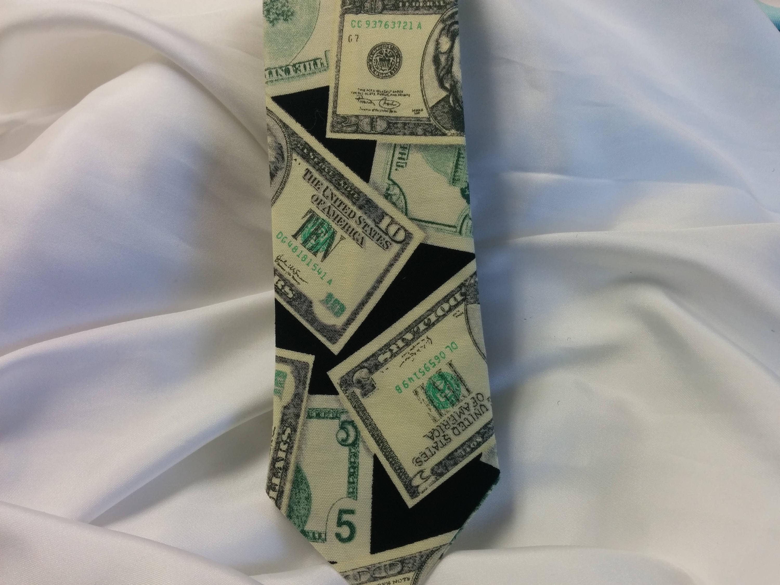 MONEY Necktie or Bowtie Or hanky Cash Tie Men Boy | Etsy
