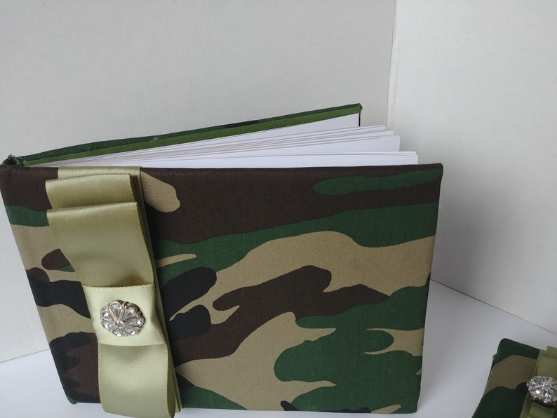 Camo Guest Book and Pen Set-- Army Camo With Your Choice of Ribbon ...