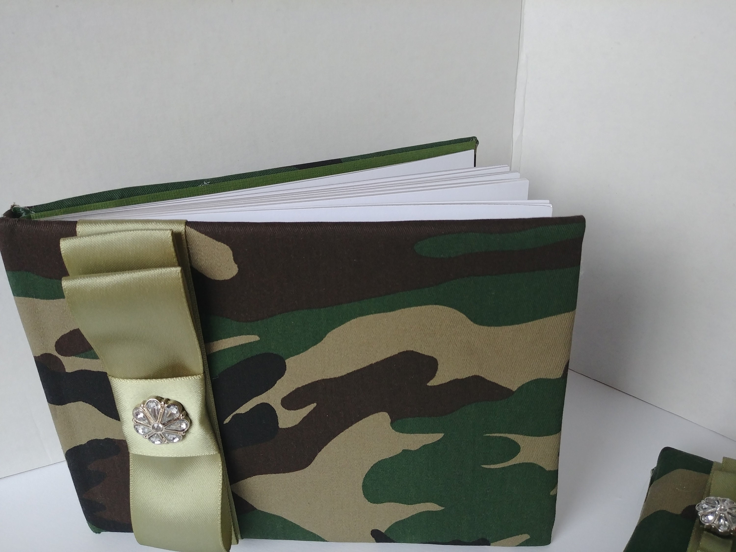 Camo Guest Book and Pen Set-- Army Camo With Your Choice of Ribbon ...